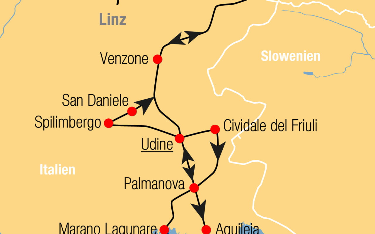 Sternfahrt erlebnisreiches Friaul - sabtours